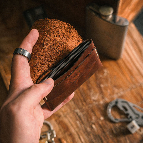 Drug Flap - card wallet – Rusty leather c