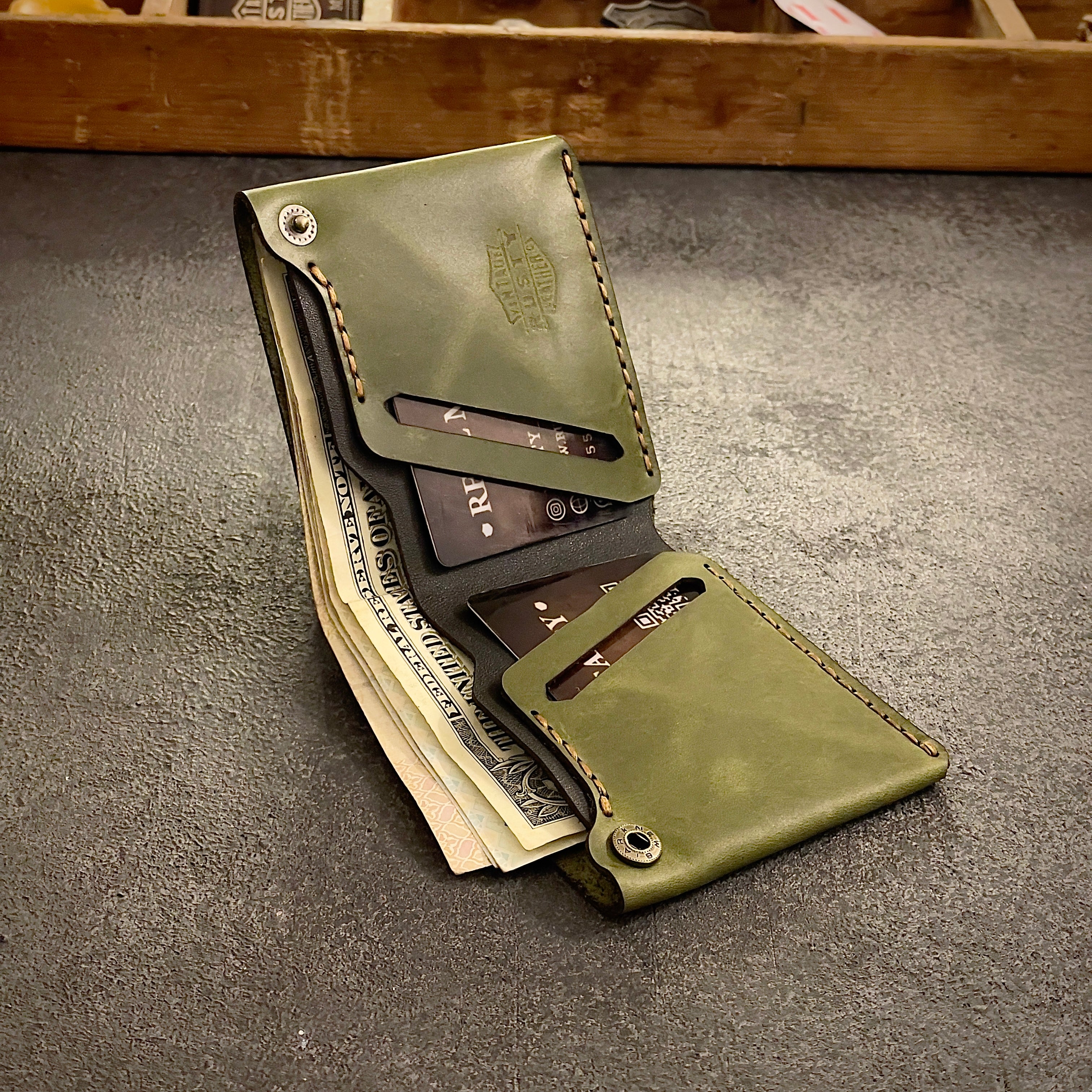 Jack-wallet “Cow pull up leather” – Rusty leather c