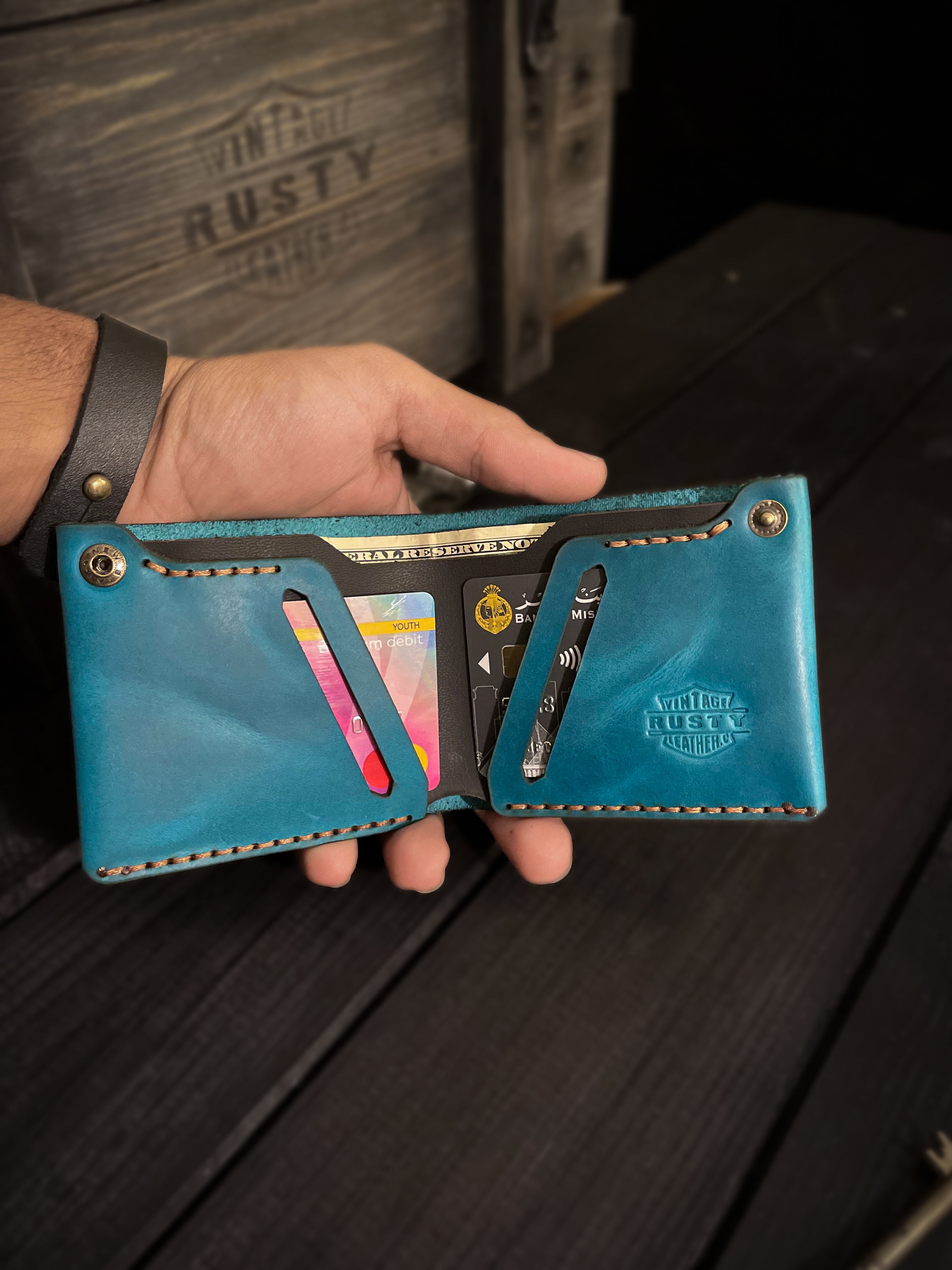 Jack-wallet “Cow pull up leather” – Rusty leather c